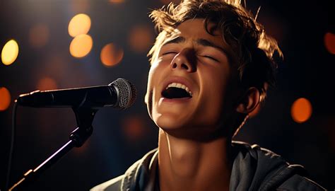One Person Singing Musician Performing Happiness On Stage Young