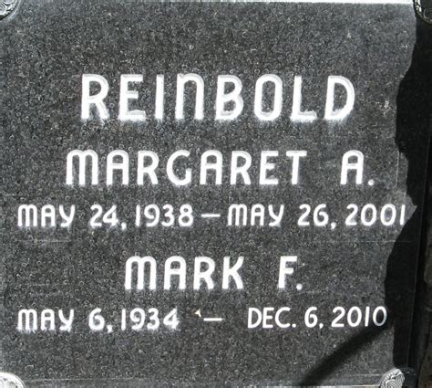 Mark Frederick Reinbold 1934 2010 Find A Grave Memorial
