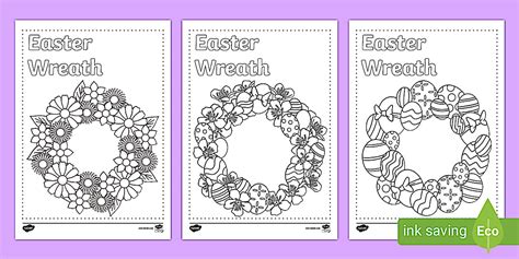 Ks1 Easter Wreath Colouring Twinkl Re Resources Twinkl