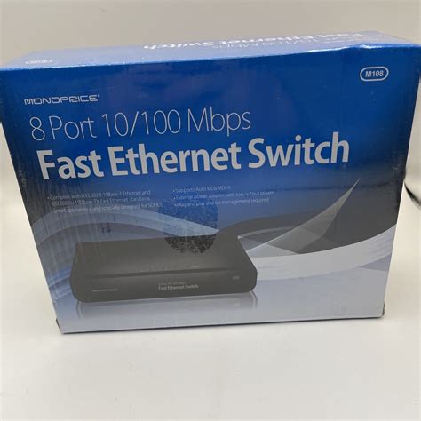 Used Monoprice 8 Port 10 100 Mbps Fast Ethernet Switch Model M108 Ubb Threads