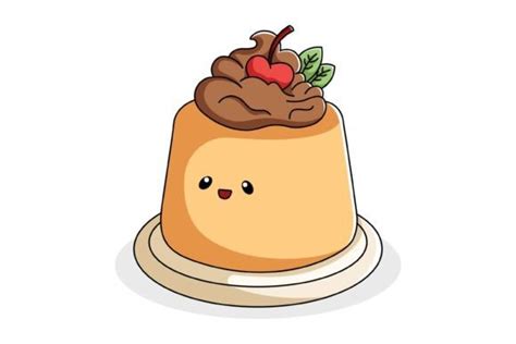 Cute Pudding Character Illustration Graphic By Graphhasby10 · Creative