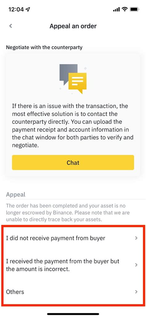 how to appeal for canceled completed p2p orders on binance app