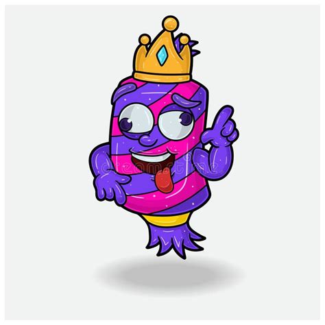 Candy Mascot Character Cartoon With Crazy Expression For Brand Label