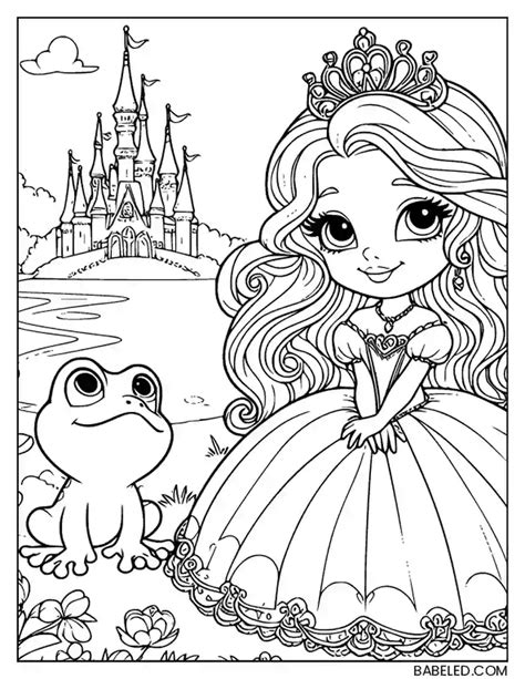 8 Dapat Dicetak Gratis Putri Dan Katak Mewarnai Gambar Seprai Dan