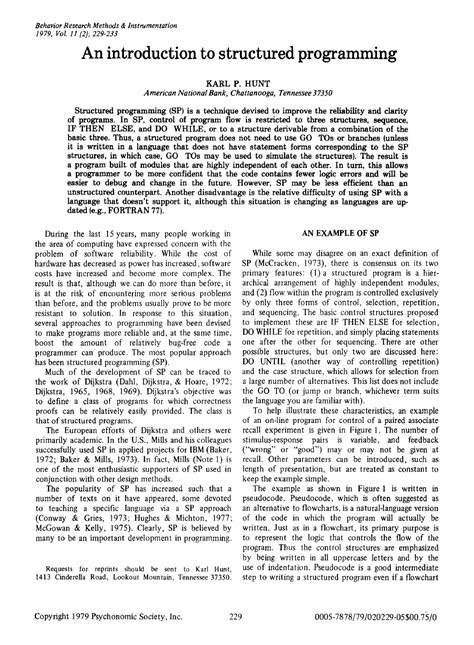 An Introduction To Structured Programming Behaviorresearchmethods