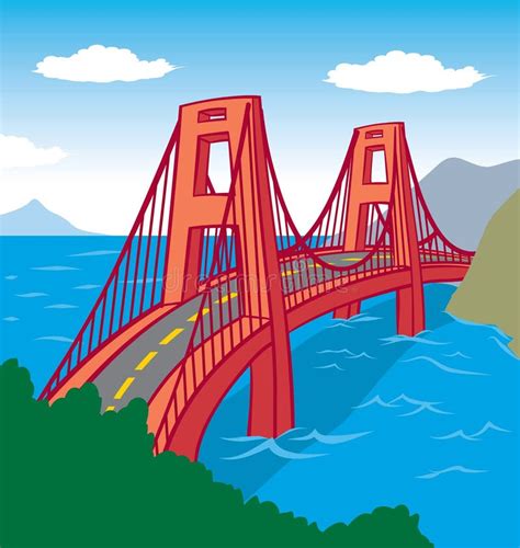 Puente Colgante Ilustración Del Vector Ilustración De Famoso 38192074