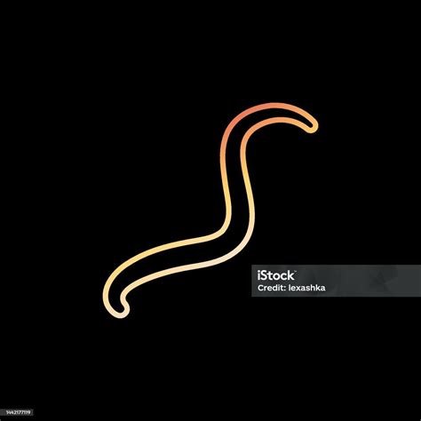 Ascariasis Vector Concept Yellow Line Icon Or Logo Element Stock