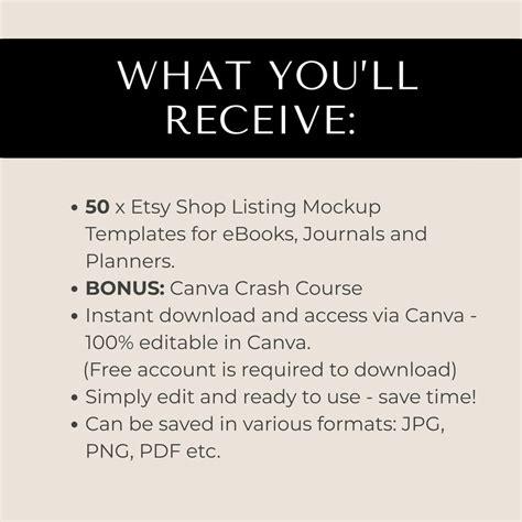 50 Etsy Listing Mockup Templates Canva Journal Ebook And Planner