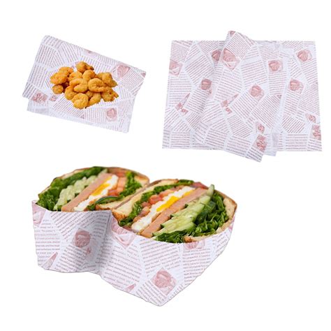 Gpaecead 50 Pcs Deli Wax Paper Sheets For Food Basket Liners 10 X 10 Inch Old Newspaper Style