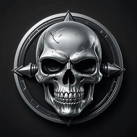 Stylized Metallic Skull Emblem Free Download Ai Scribbles