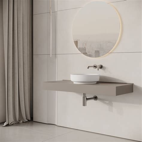 Soho Round Countertop Stone Basin 400mm Aquaroc