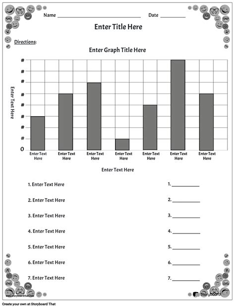 Bar Graph Portrait Bw 1 Storyboard Af Worksheet Templates