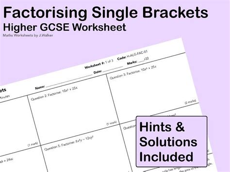 Gcse Maths Factorising Bundle Higher Tier Teaching Resources
