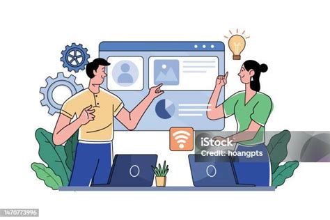 Adaptive Interface Design Illustration Concept On White Background向量圖形及