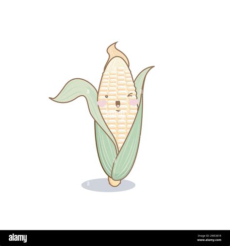 Cute Funny Corn Vegetable Cartoon Kawaii Stylecorn Vegetable Mascots