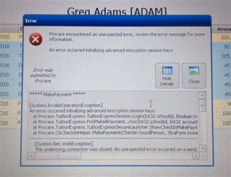 Encryption Error When Running Tuition Express