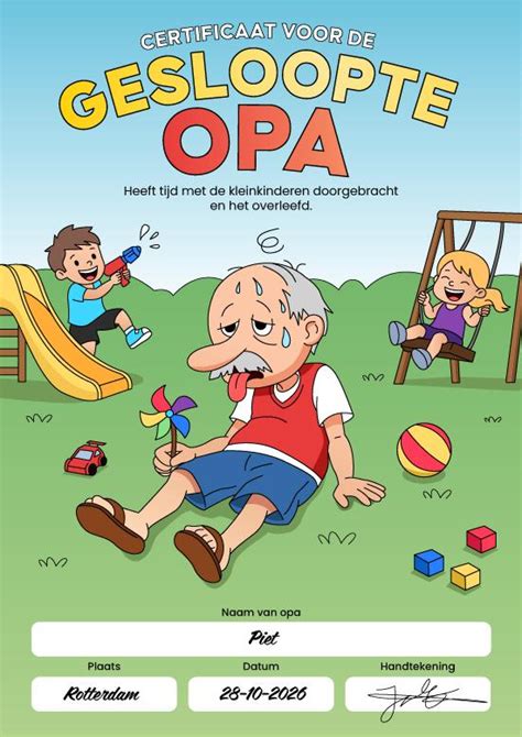 De Gesloopte Opa Certificaat