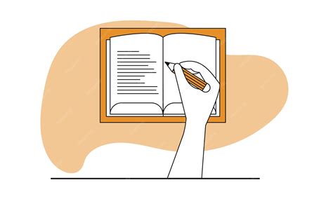 Premium Vector Hand Writing In A Book Vector Illustration Concept