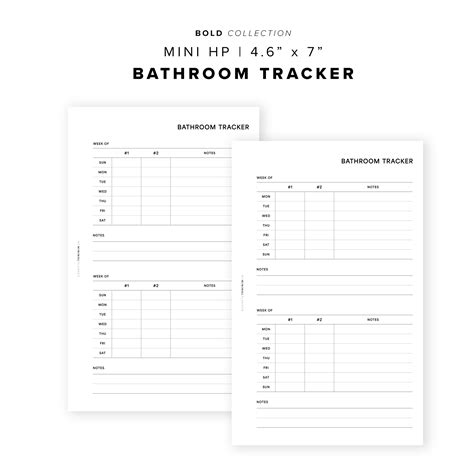 Pr339 Bathroom Tracker Printable Insert My Minimal Planner
