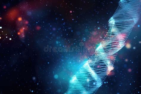 Dna Helix With Binary Code Overlay On A Digital Background Stock