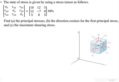 Solved The State Of Stress Is Given By Using A Stress Tensor