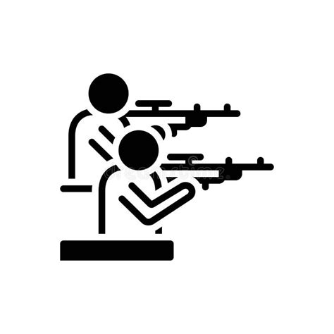 Black Solid Icon For Shooting Firing And Gunfire Stock Vector