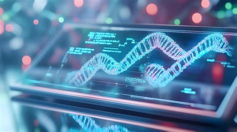Dna Code On Screen Genetics Research Science Premium Ai Generated Image