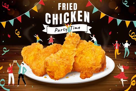 Premium Vector Fried Chicken Party Ad
