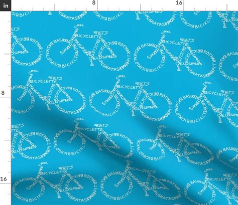 Bicycle Calligram Fabric Spoonflower