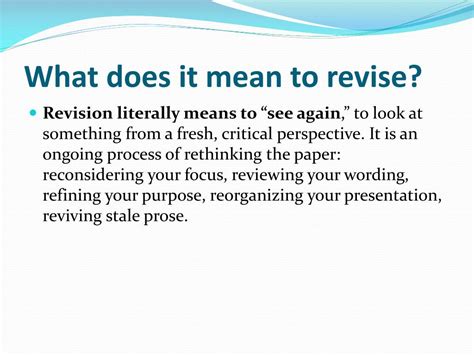 Revision Meaning
