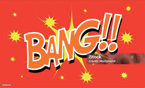 Bang Comic Ledakan Efek Suara Comic Speech Bubble Ilustrasi Stok