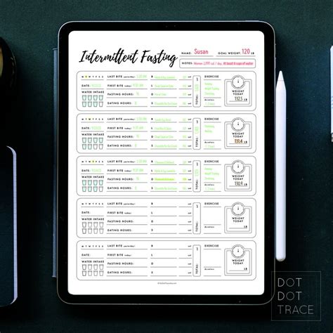 Printable Intermittent Fasting Tracker Letter And A4 Pdf Etsy