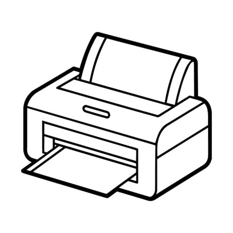 Printer Outline Silhouette Vector Illustration Premium Ai Generated Vector