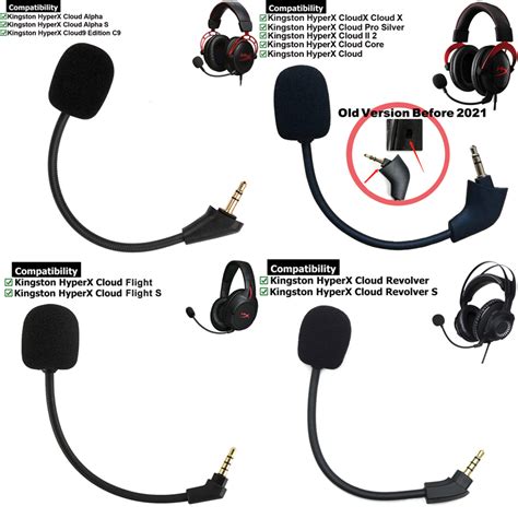 35mm Microphone Cable For Hyperx Cloud 2 Ii X Core Pro Silver Cloudx Revolver Flight Alpha S