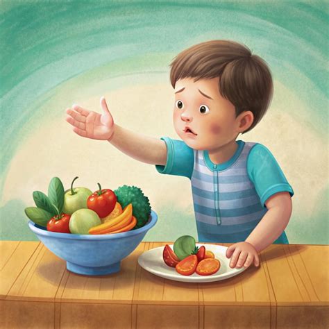 Premium Photo Little Boy Picky Eater Refusing To Eat Showing Hand