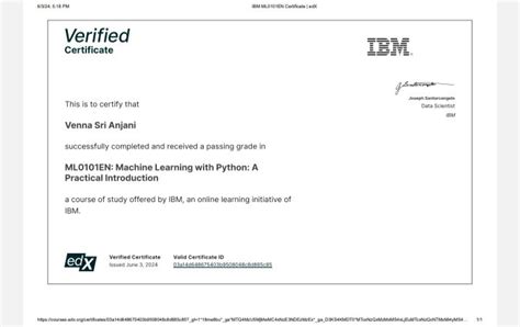 Sri Anjani On Linkedin Machine Learning With Python Course On Edx Is An Introductory