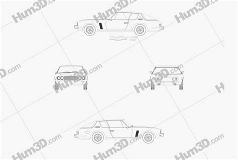 Jensen Interceptor 1969 Blueprint Hum3d