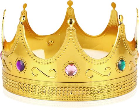 Adorox 2 Pcs Gold Royal King Plastic Crown Prince Costume
