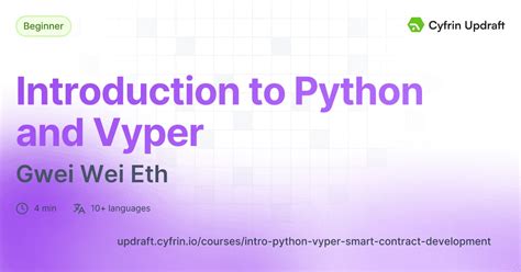 Introduction To Python And Vyper Gwei Wei Eth