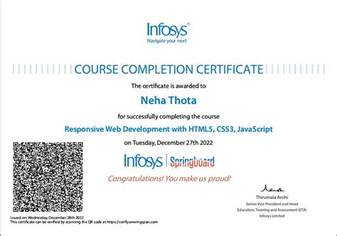thota neha on linkedin responsivewebdevelopment infosysspringboard