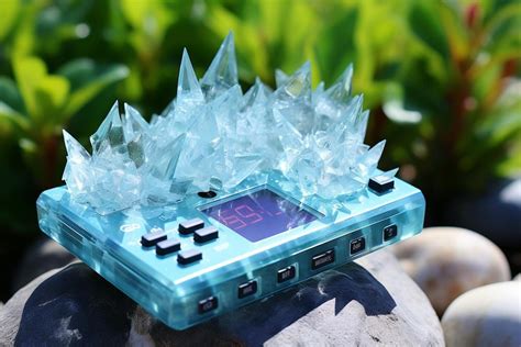 Calculator Encased In A Crystalline Structure Premium Ai Generated Image