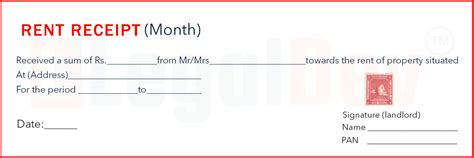 India House Rent Receipt Format