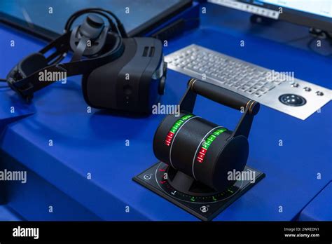 Blue Ship Control Panel With Engine Accelerator In Full Ahead Position