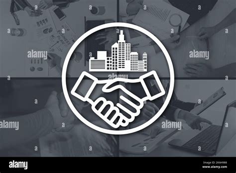 Business Relationship Concept Illustrated By Pictures On Background