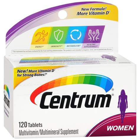 Centrum Women Multivitaminmultimineral Supplement Tablets 120 Tb