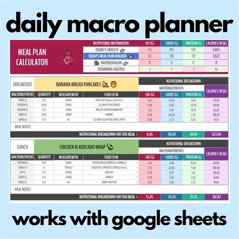 Macrodragon Meal Planner Macronutrient Calorie Calculator Food