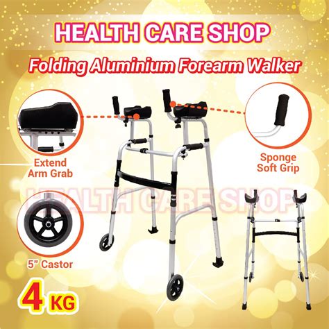 Folding Aluminium Forearm Walker Walking Frame With Wheel Fst8230