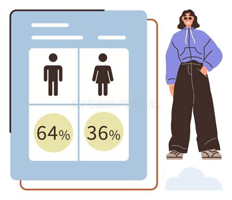 Gender Demographic Data Overview With Modern Individual Representation