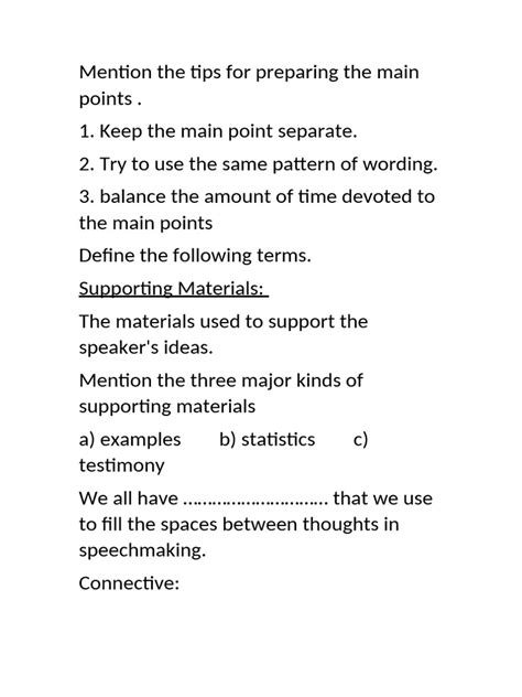 Mention The Tips For Preparing The Main Points Pdf