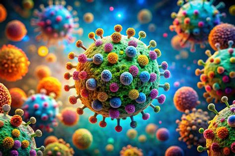 Unveiling The Microscopic Universe A Surreal Exploration Of A Virus Cell Blending Scientific